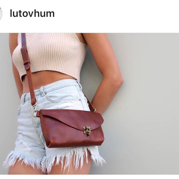 Bags | Uphill Designs Handmade Leather Crossbody Or Hipfanny Pack Brown ...